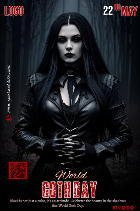 Black World Goth Day Poster Template | PosterMyWall