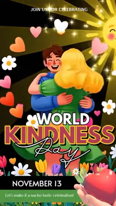 Black World Kindness Day Instagram Story Template | PosterMyWall