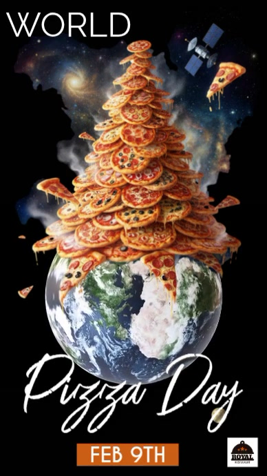 Black World Pizza Day Instagram Reel Template | PosterMyWall