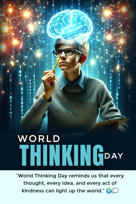 Black World Thinking Day Poster Template | PosterMyWall