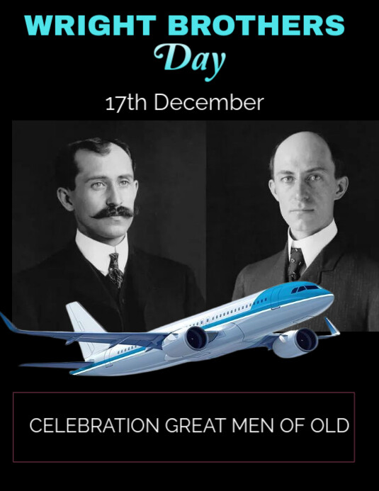 Black Wright Brothers Day Celebration Flyer (us Letter) Template ...
