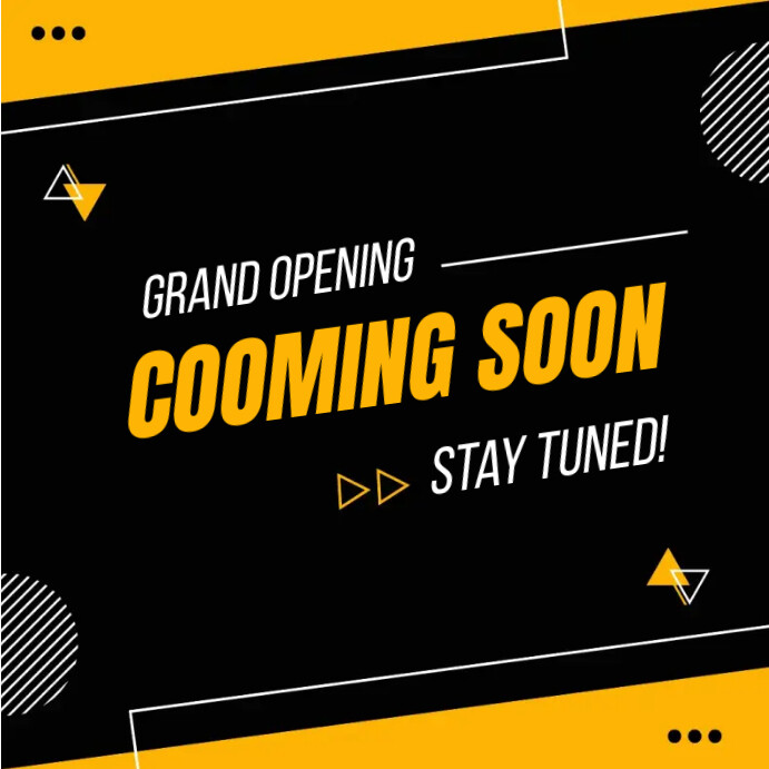 Black Yellow Coming Soon Instagram Post Template | PosterMyWall