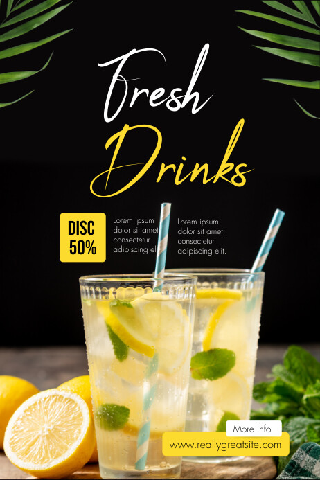 Black Yellow Creative Modern Restaurant Promo Template | PosterMyWall