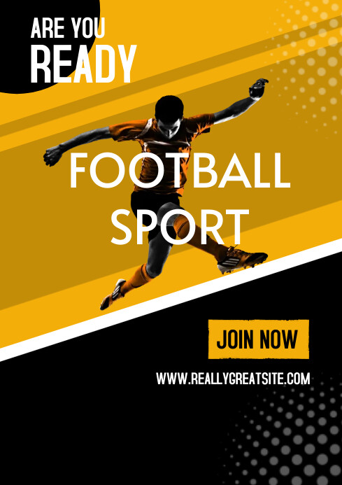 Black yellow football poster Template | PosterMyWall