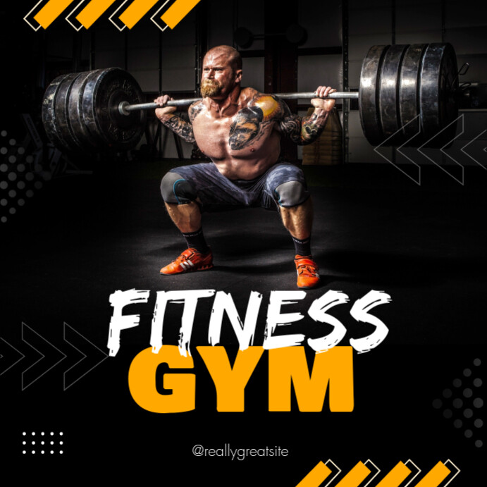 Copy of Black Yellow Modern Fitness Gym Instagram Post | PosterMyWall