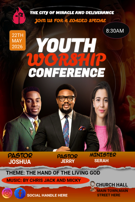 Black Youth Worship Conference Poster Template | PosterMyWall