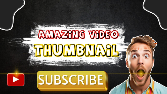 Black Youtube Thumbnail wit Brush Stroke and Template | PosterMyWall