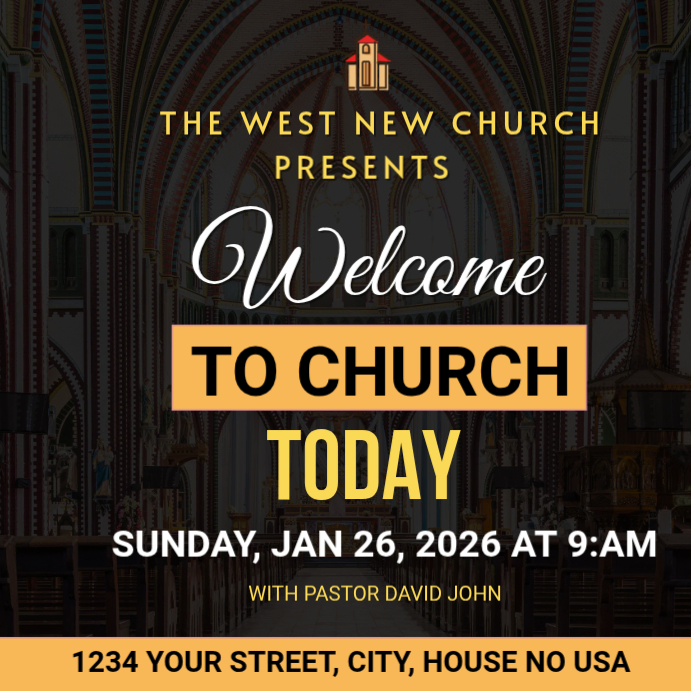 BlacWelcomek Church Welcome Event Instagram Post Template | PosterMyWall