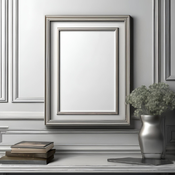 Blank Picture Frame silver picture frame mockup frame Template ...