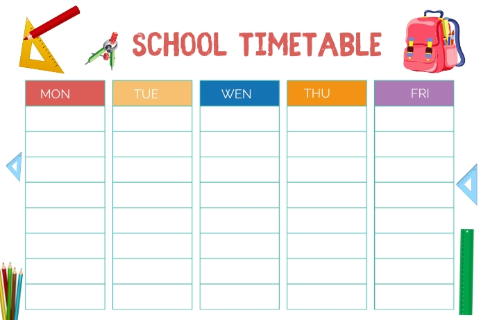 Copy of Blank Timetable | PosterMyWall