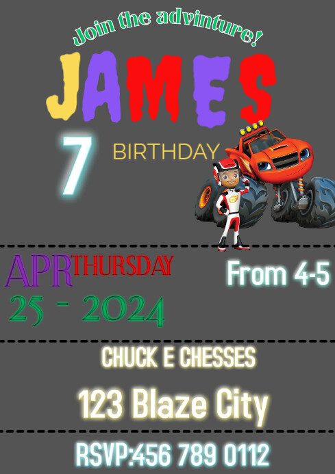 Blaze | Birthday Invitation Template | PosterMyWall