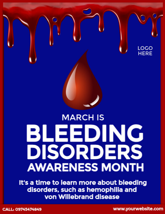 Plantilla de Bleeding Disorders Awareness Month Flyer | PosterMyWall