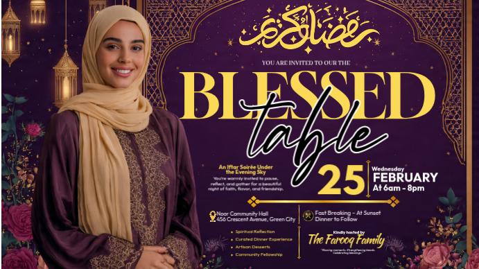 Blessed Table Ramadan Iftar Gathering Template | PosterMyWall