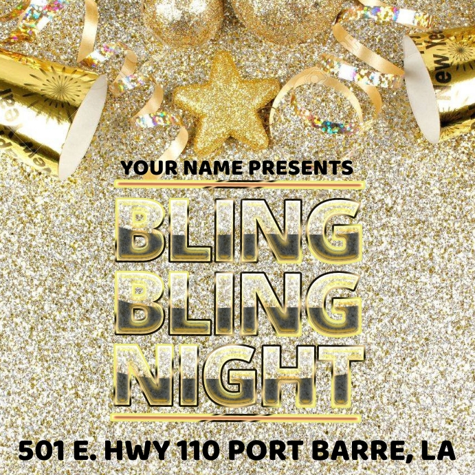 Copy of BLING BLING NIGHT GOLD CLUB FLYER TEMPLATE | PosterMyWall