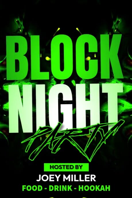 Plantilla de Block Green Night | PosterMyWall