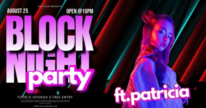 Block Night Party Banner Template | PosterMyWall