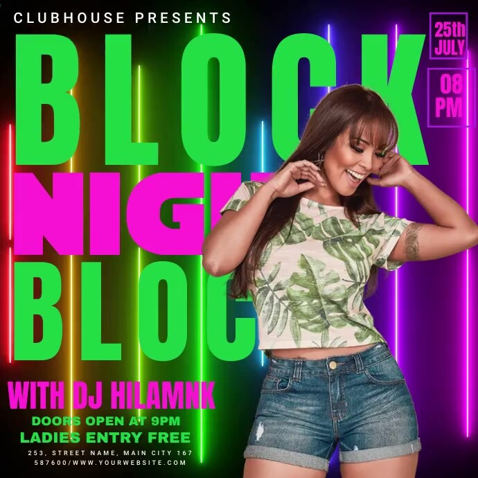 Plantilla de block night party/club party | PosterMyWall