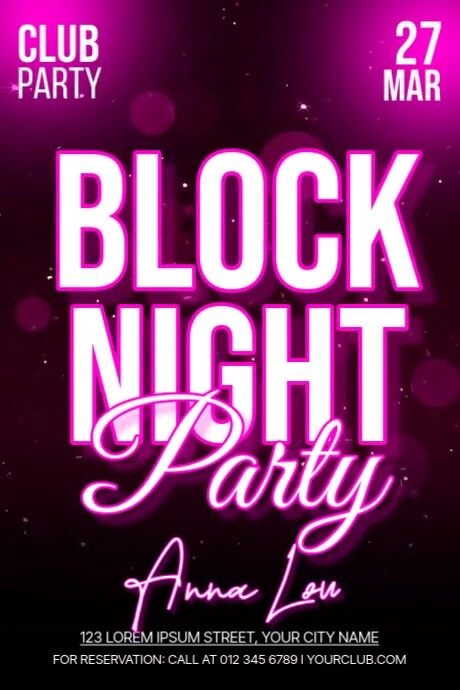 Plantilla de Block Night Party | PosterMyWall