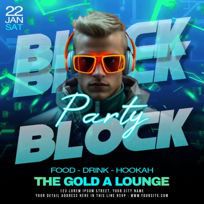 Block Night Party Template | PosterMyWall