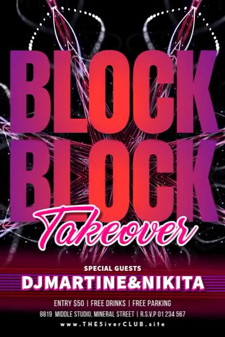 Block Night Party Template | PosterMyWall