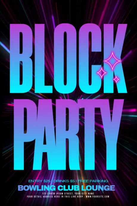 Plantilla de Block Night Party Video | PosterMyWall