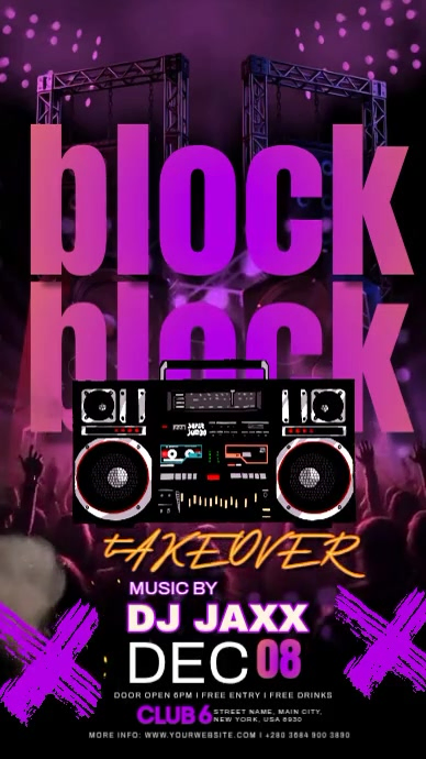 Plantilla de Block Night Party Video | PosterMyWall