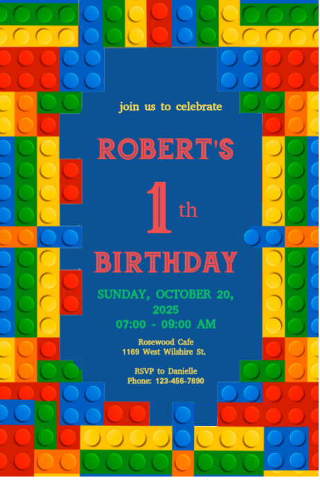 Blocks Lego Invitation Template | PosterMyWall
