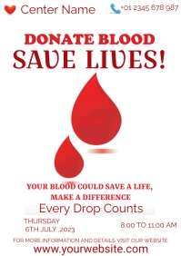 Cute Illustrative Blood Donation Flyer Template | PosterMyWall