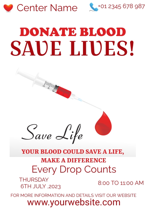 Blood Donation 3 Template | PosterMyWall