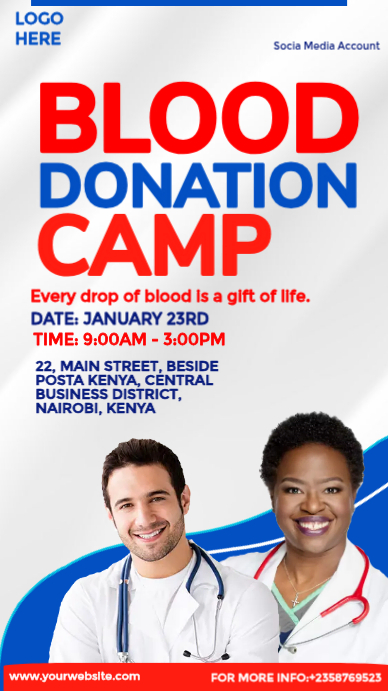 Plantilla de blood donation drive ad | PosterMyWall