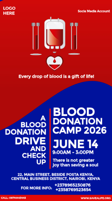 Plantilla de blood donation drive ads | PosterMyWall