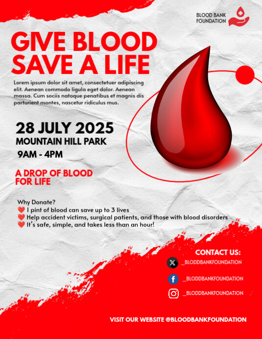 BLOOD DONATION POSTER Template | PosterMyWall