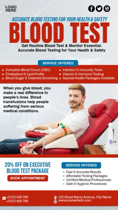 Blood Test Template | PosterMyWall