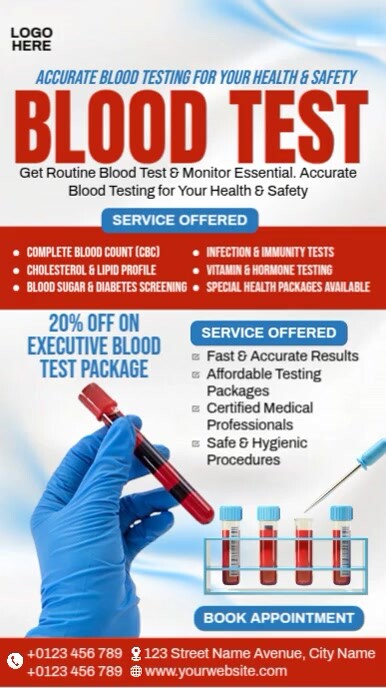 Blood Test Template | PosterMyWall