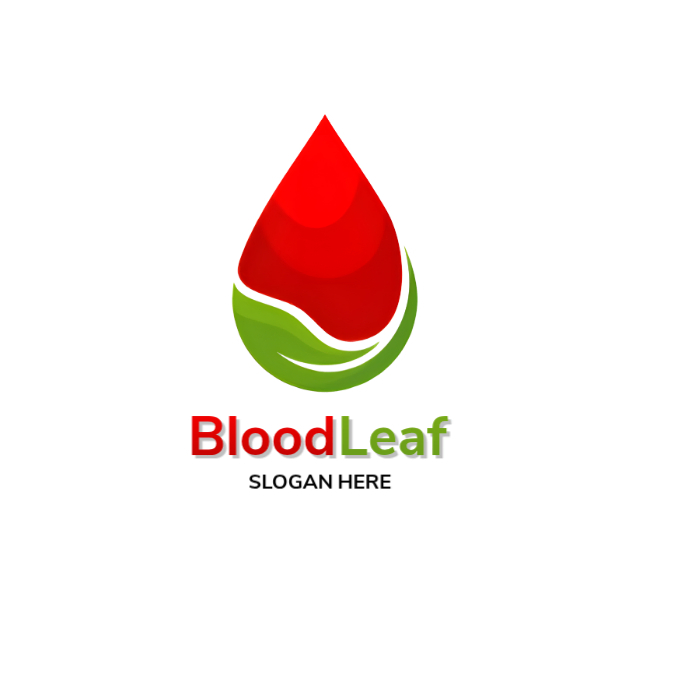 BloodLeaf Logo with Nature and Health Symbolism Template | PosterMyWall