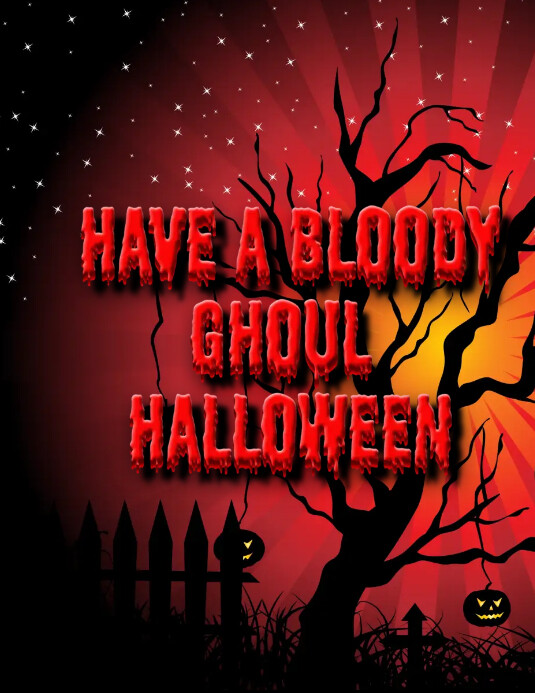BLOODY HALLOWEEN Template | PosterMyWall