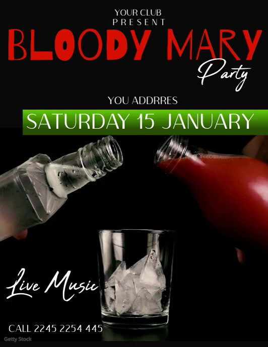 BLOODY MARY Template | PosterMyWall
