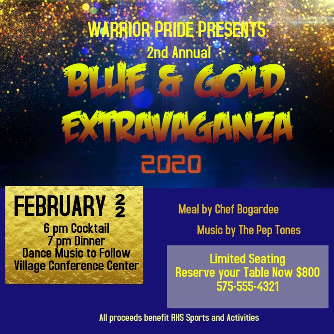 Blue & Gold Template | PosterMyWall