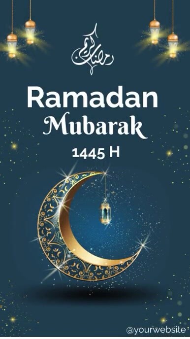 Copy of Blue & Gold Elegant Illustrative Ramadan Muba | PosterMyWall