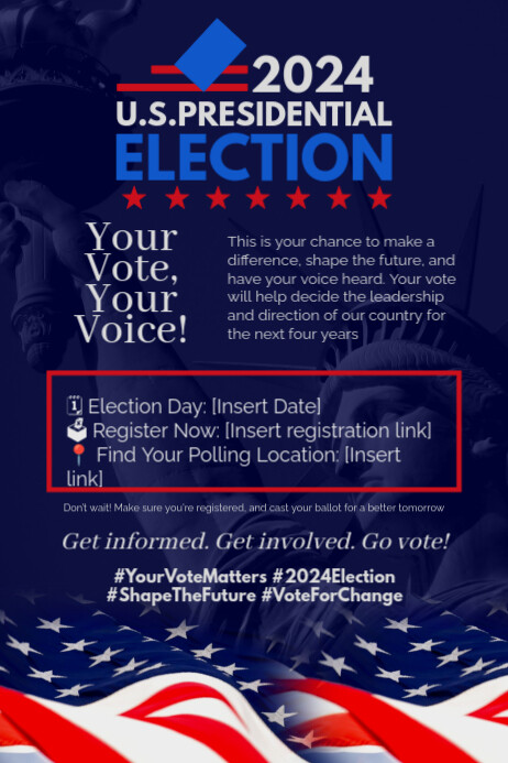 Blue & Red Professional Us Presidential Election Poster Template ...