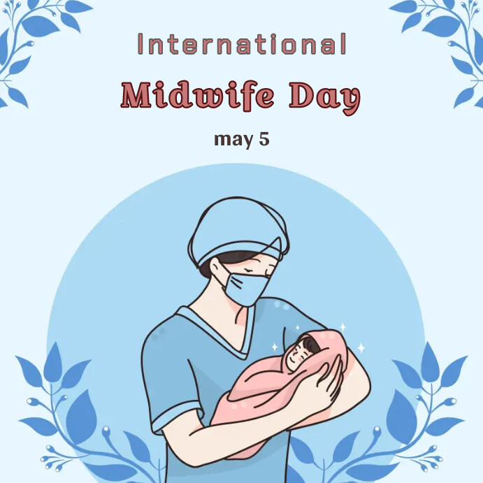 Copy of Blue | Modern Abstract | Midwife Day | Instag | PosterMyWall