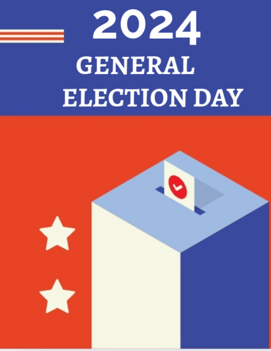 Blue 2024 General Election Day Flyer (us Letter) Template | PosterMyWall