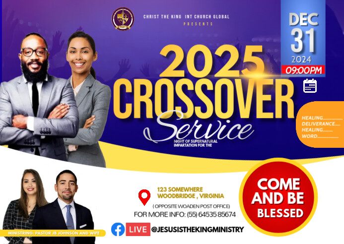 Copy of Blue 2025 Crossover Service | PosterMyWall