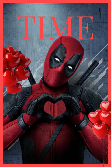 Blue 3d Deadpool Time Magazine Poster Template | PosterMyWall
