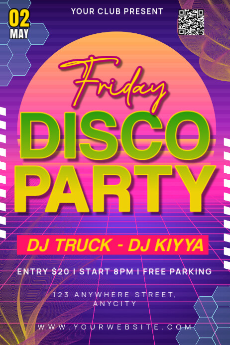 Copy of Blue 3d Friday Disco Party Poster | PosterMyWall