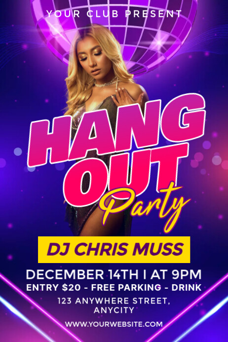 Copy of Blue 3d Hangout Party Poster | PosterMyWall