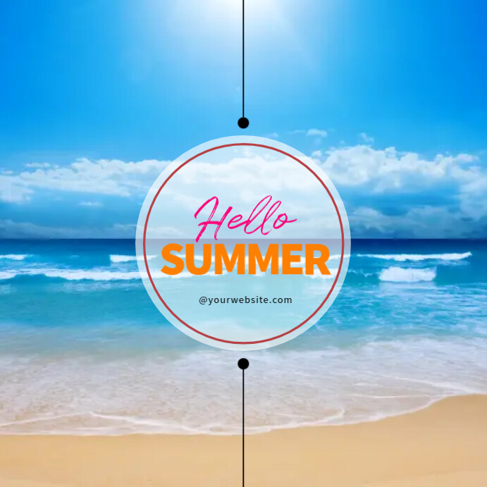 Blue 3d Hello Summer Pos Instagram Template | PosterMyWall