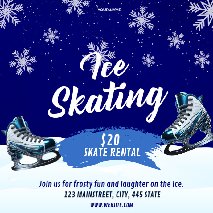 Copy of Blue 3d Ice Skating Instagram Post | PosterMyWall