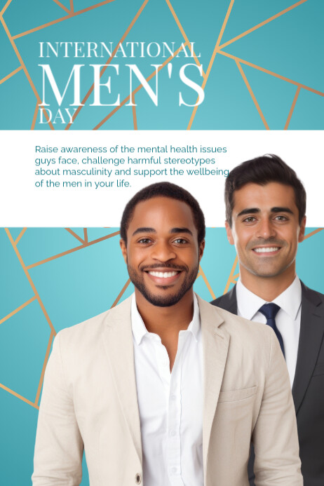 Blue 3d International Men's Day Poster Template | PosterMyWall