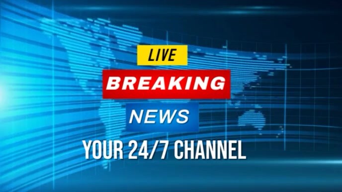 Blue 3d Live Breaking News Digital Display (16:9) Template | PosterMyWall